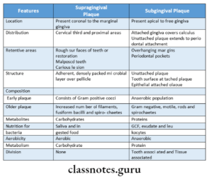 Dental Plaque - Class Notes