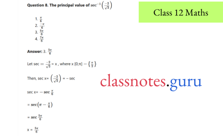 Wbchse Solutions For Class 12 Maths Relations And Functions Class Notes