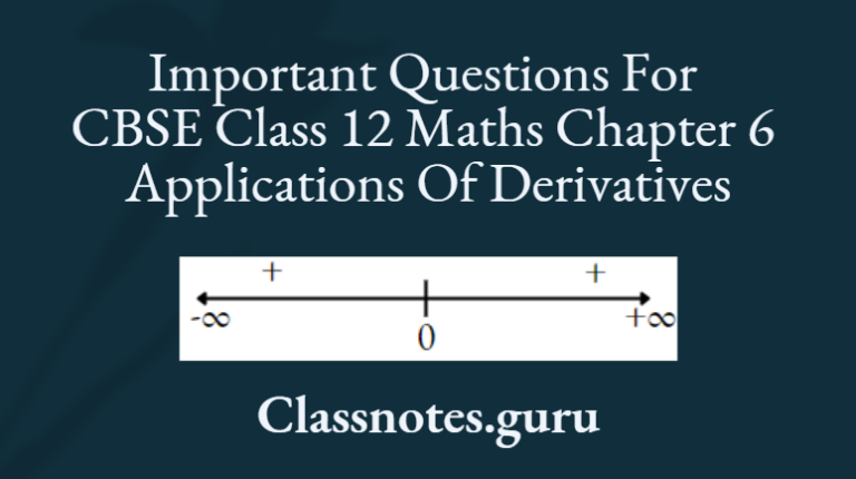 Important Questions For CBSE Class 12 Maths Chapter 6 Applications Of ...
