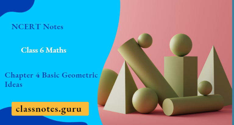 NCERT Notes For Class 6 Maths Chapter 4 Basic Geometric Ideas - Class Notes