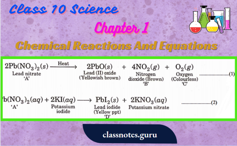NCERT Solutions For Class 10 Science Chapter 1 Chemical Reactions And ...