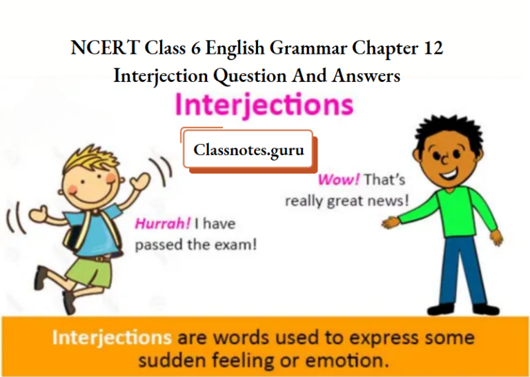 Interjection Exercise for Class 6 With Answers NCERT – English Grammar ...