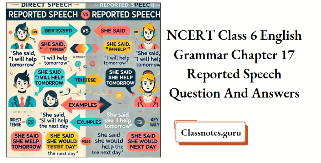 Reported Speech Exercise for Class 6 With Answers NCERT – English ...