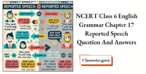 Reported Speech Exercise for Class 6 With Answers NCERT – English ...