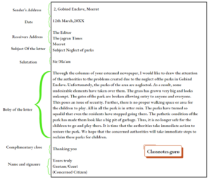 NCERT Class 6 English Letter Writing - Class Notes