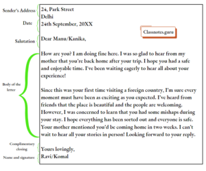 NCERT Class 6 English Letter Writing - Class Notes