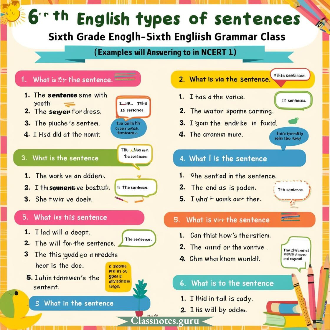 Types Of Sentences Exercises For Class 6 With Answers NCERT